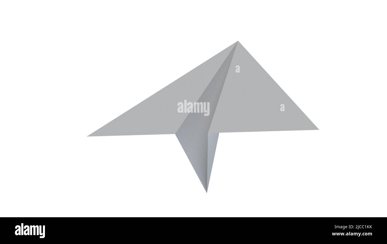 3d render illustration of paper plane isolated on white background ...