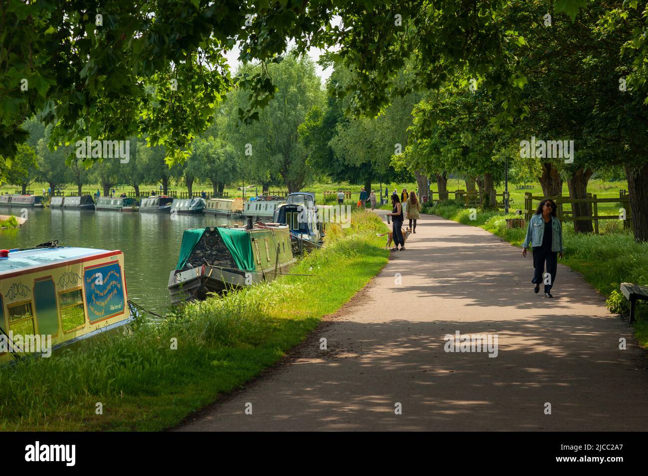 Spring midday on the riverside in Cambridge, England Stock Photo - Alamy