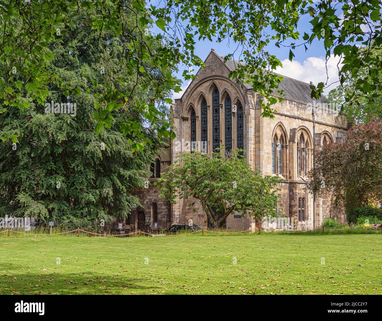 The 19th Century York Minster Library. Seen from across a lawn there ...