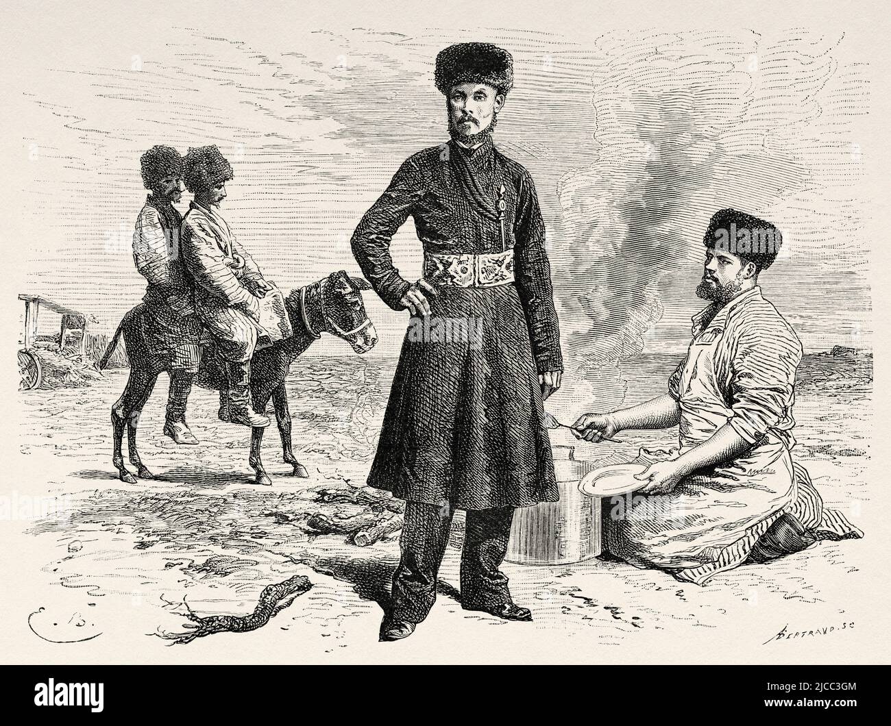 A Tatar guide an Uzbek cook and two Kara-Kalpakians in Samarkand ...