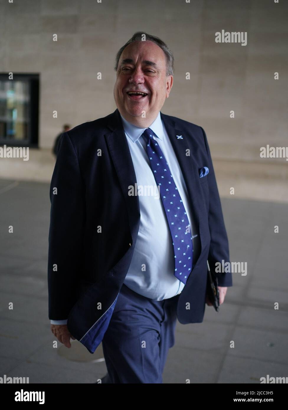 Alba party leader Alex Salmond leaves BBC Broadcasting House in London ...