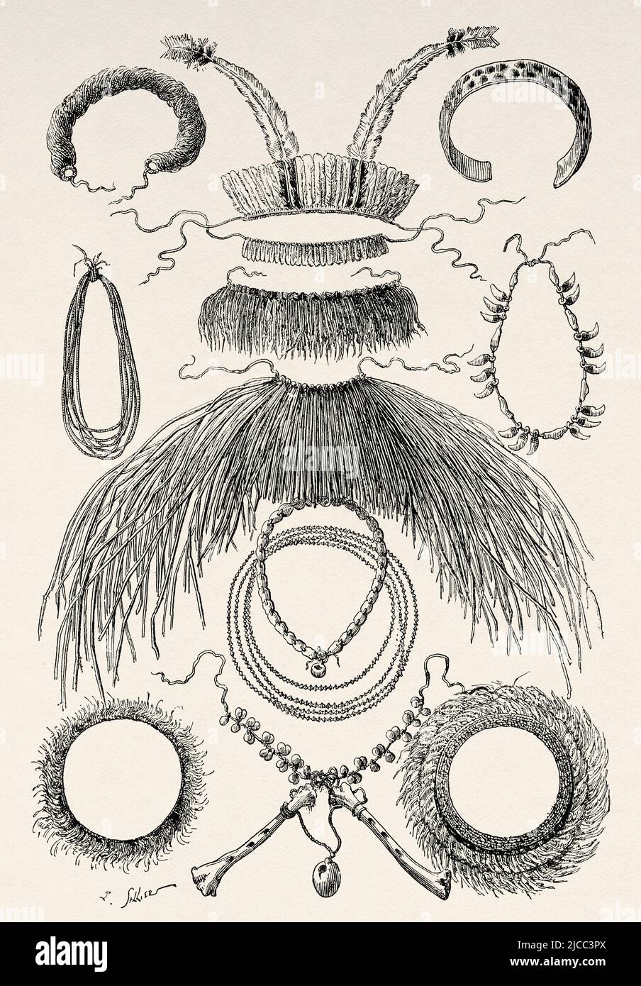 Handmade tools for hairstyles and jewelry of the native indigenous ...