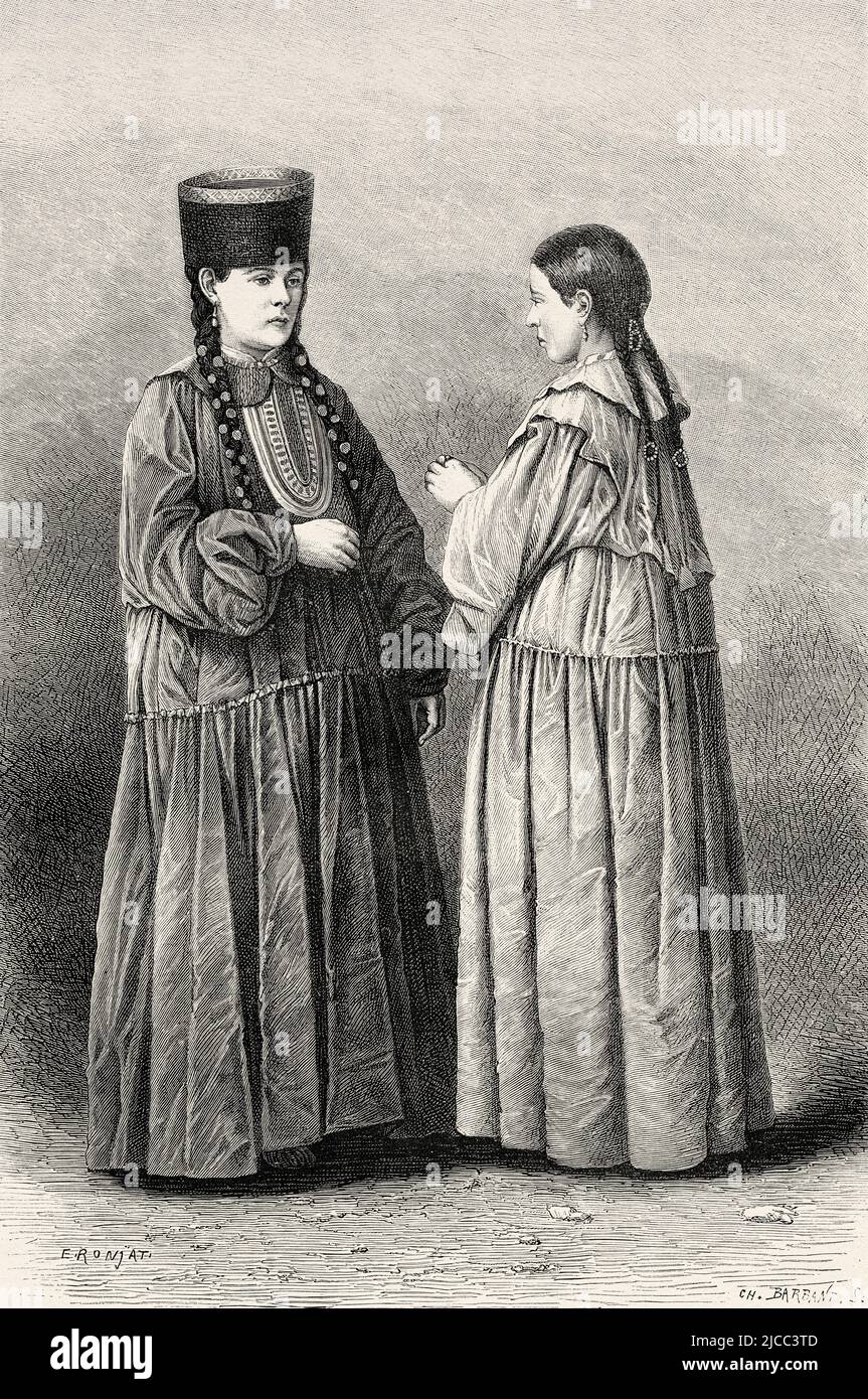 Tatar women. Yining, northwestern part of Xinjiang in the People's ...