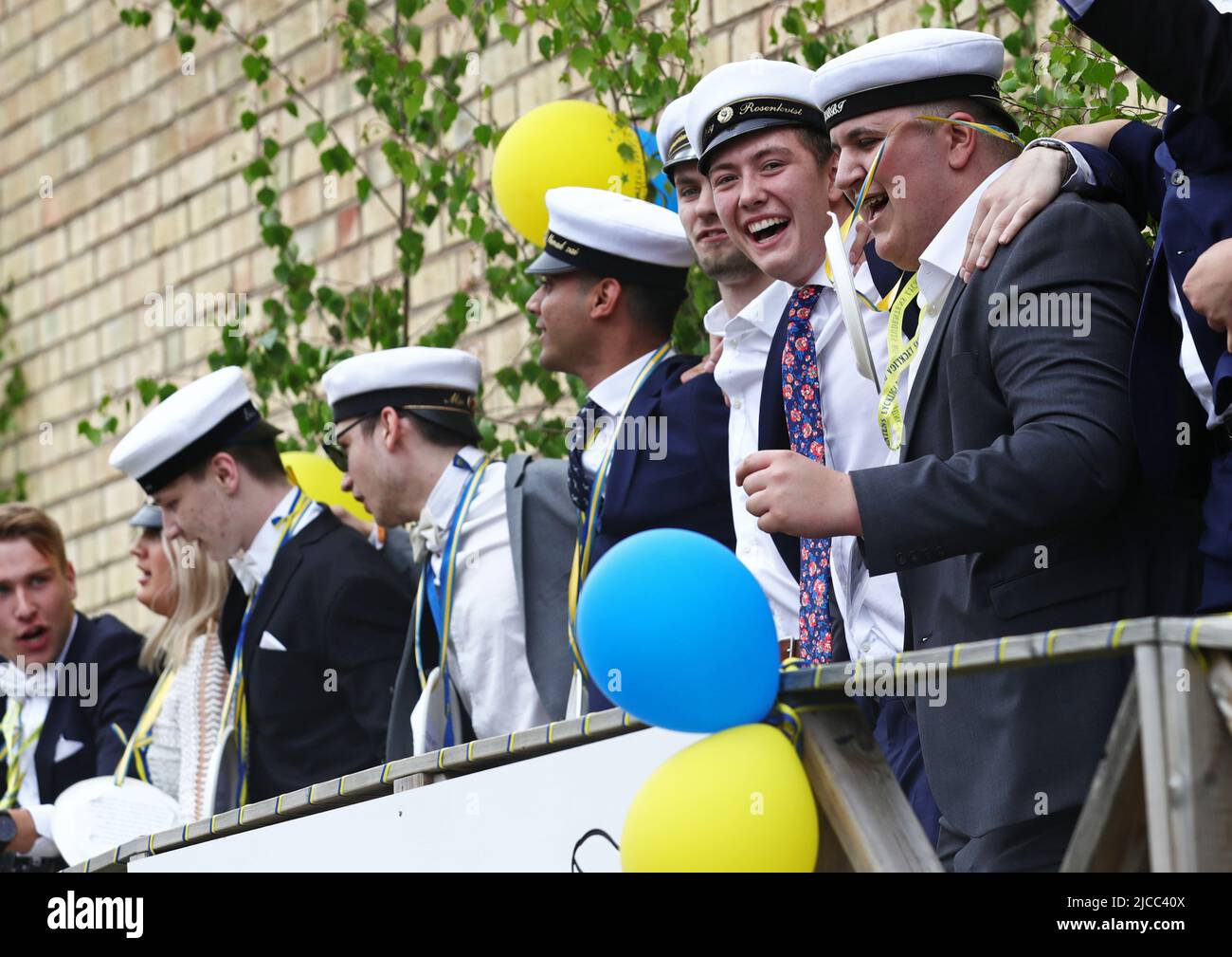 Happy students during Friday's graduation (In Swedish: Studenten) in ...