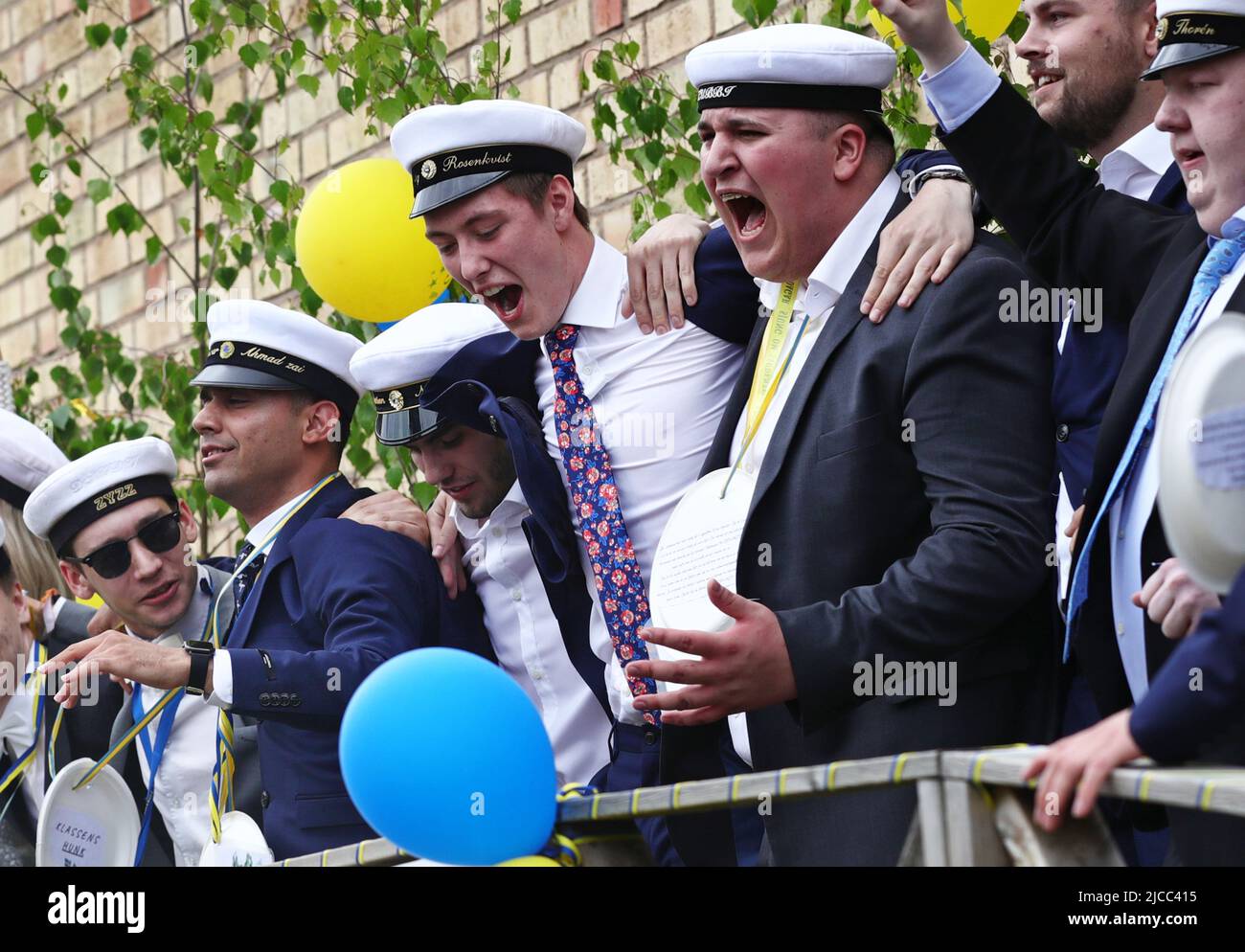 Happy students during Friday's graduation (In Swedish: Studenten) in ...