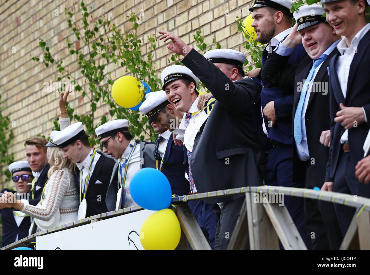 Happy students during Friday's graduation (In Swedish: Studenten) in ...