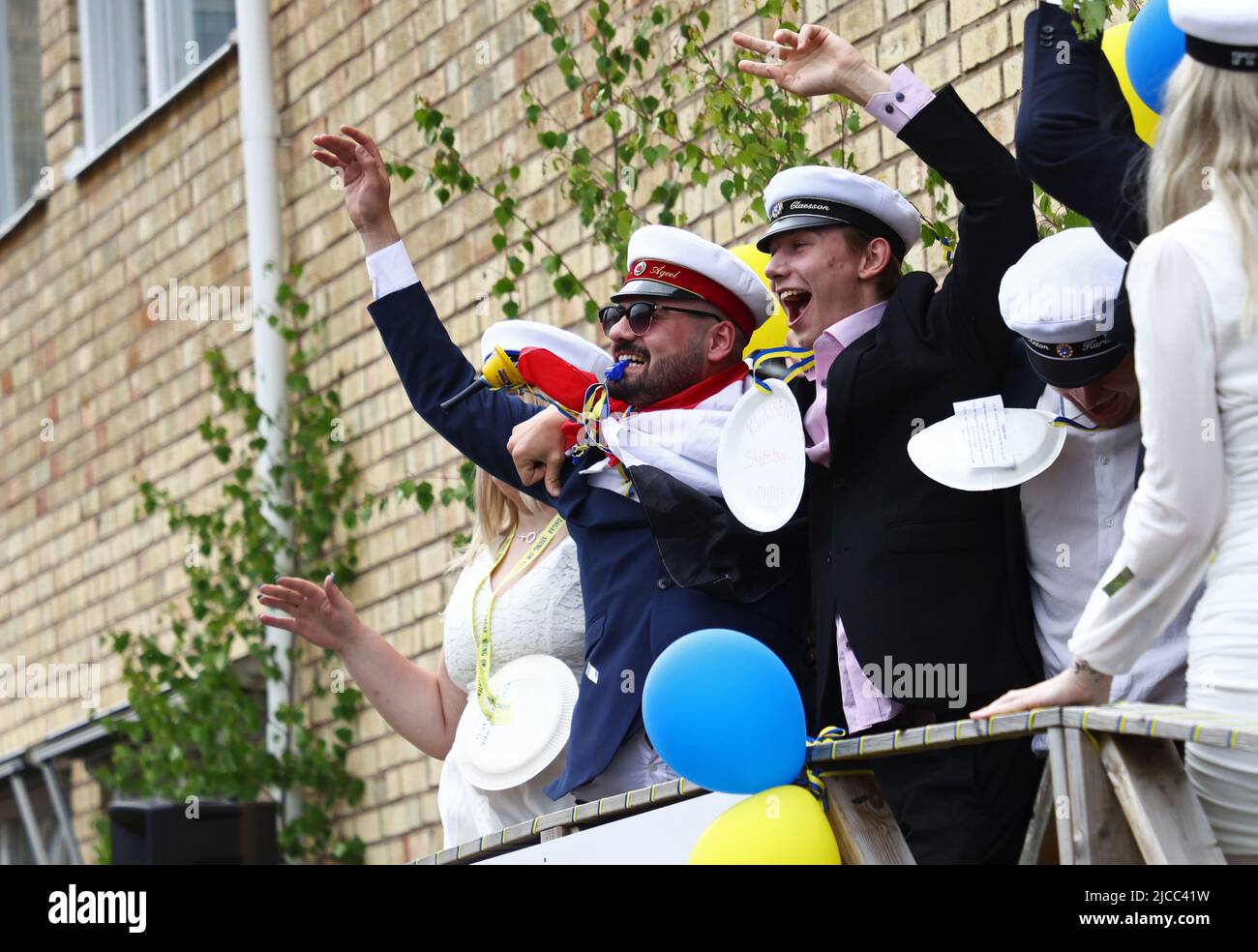Happy students during Friday's graduation (In Swedish: Studenten) in ...