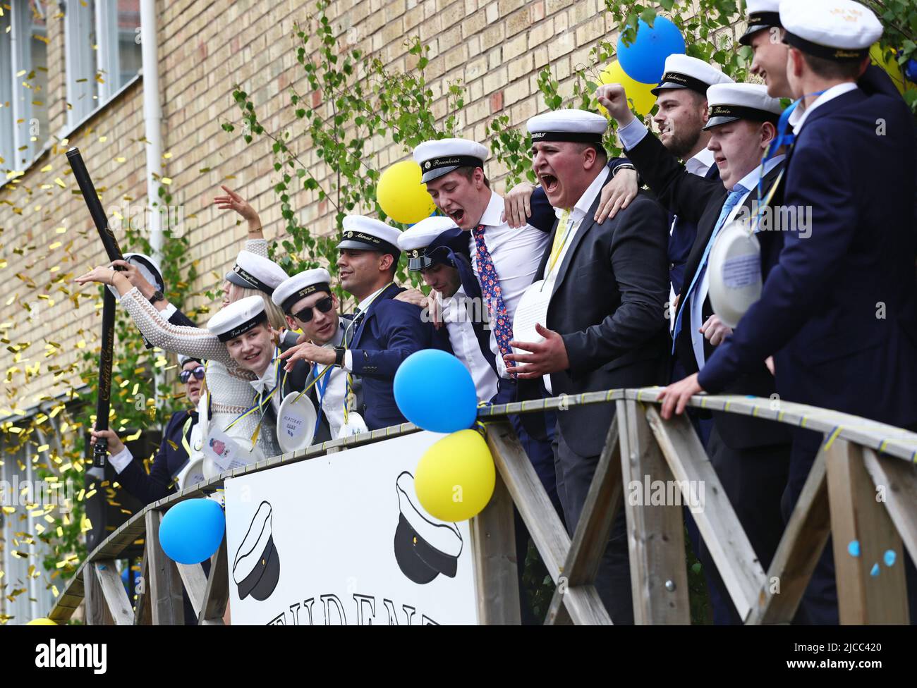 Happy students during Friday's graduation (In Swedish: Studenten) in ...