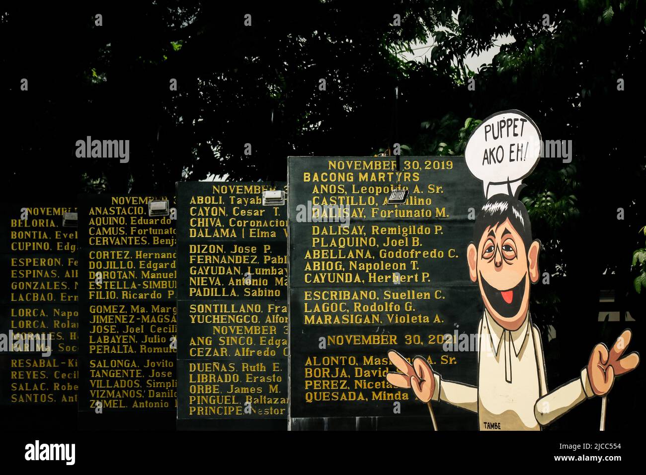 An effigy of President-elect Ferdinand Marcos Jr stands along with the ...