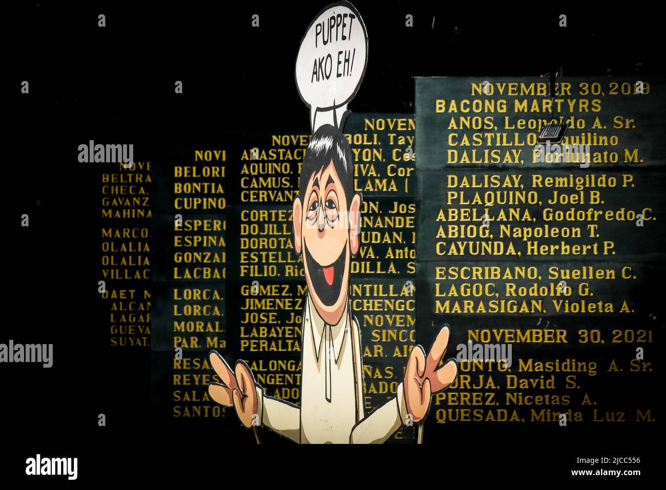 An effigy of President-elect Ferdinand Marcos Jr stands along with the ...