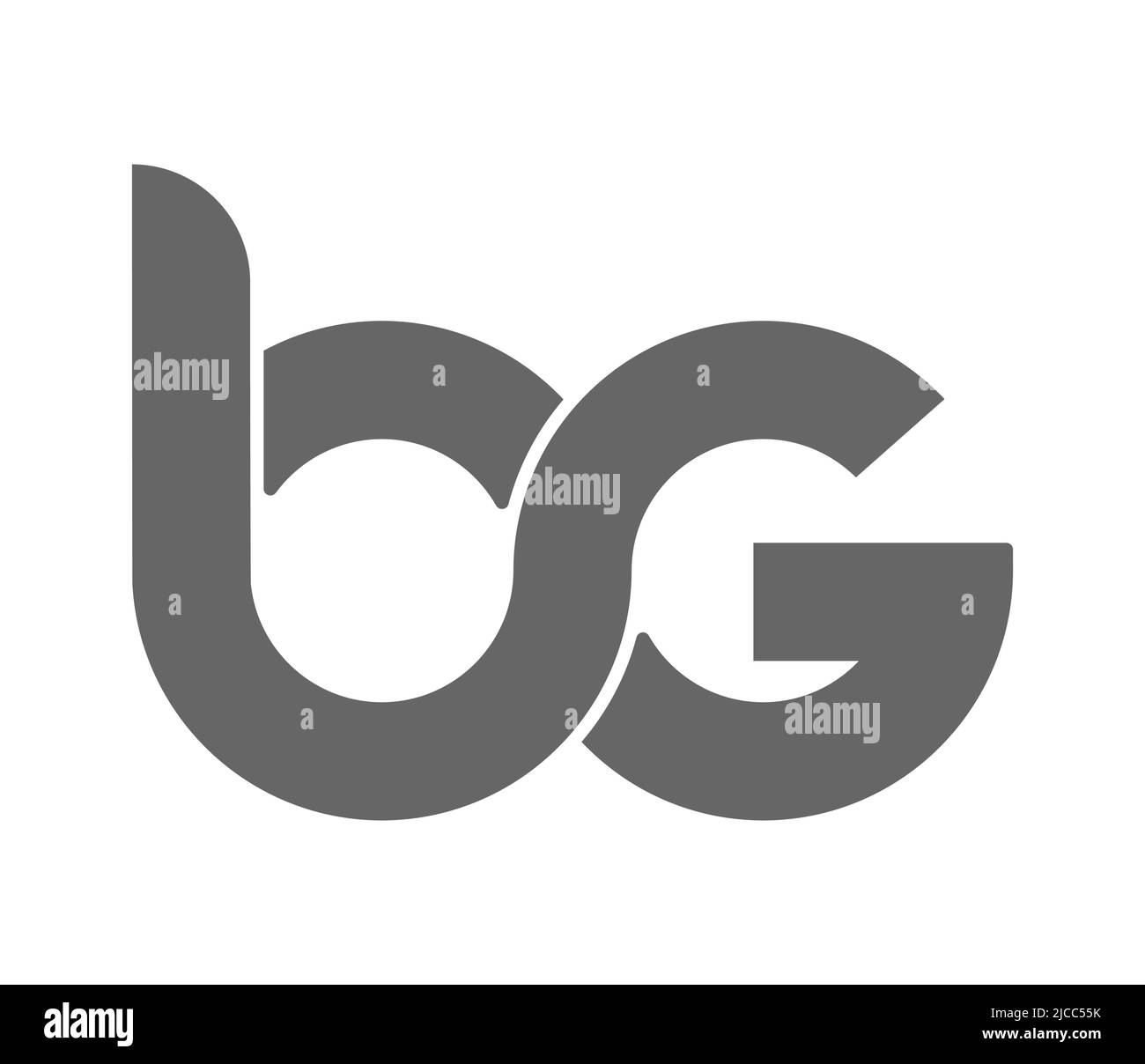 Circular combination of lowercase letters B and G. Design for a ...