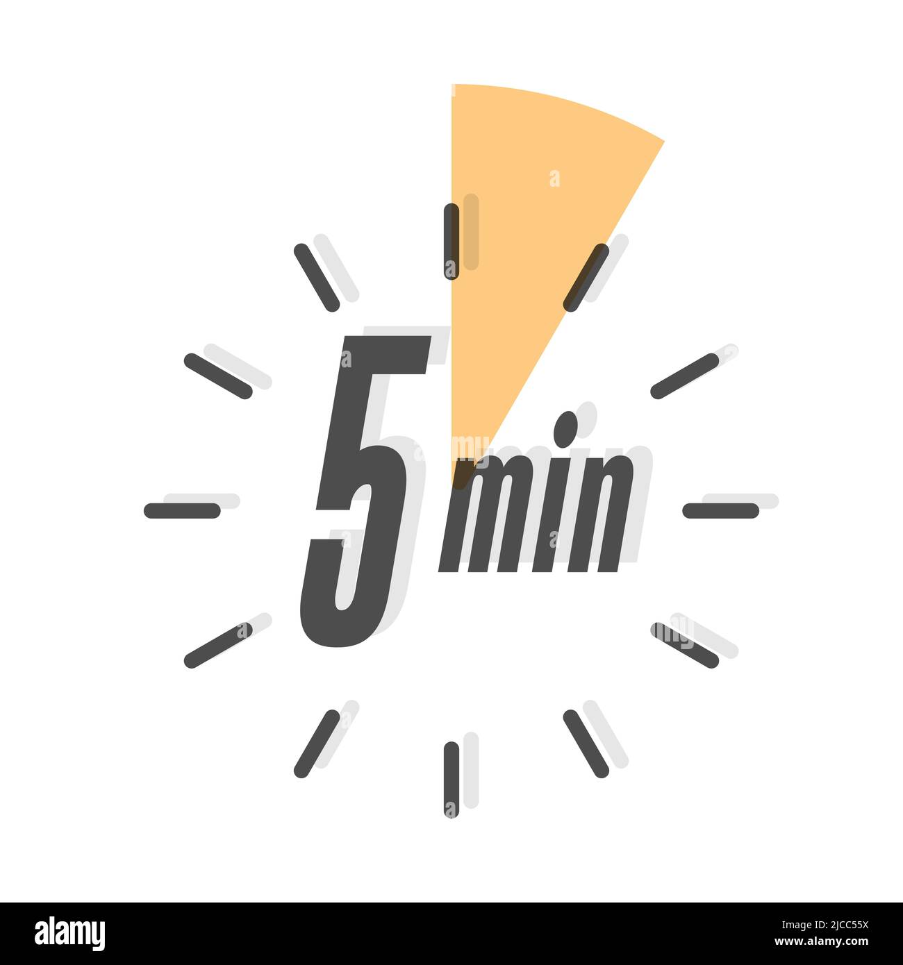 5 minutes. Timer, clock, or stopwatch icon. The timestamp Stock Vector ...