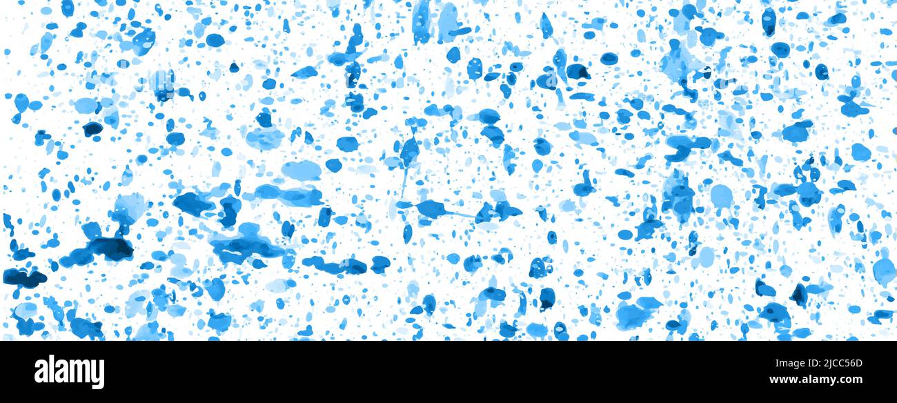 Abstract pattern of blue paint splashes for texture, textiles ...