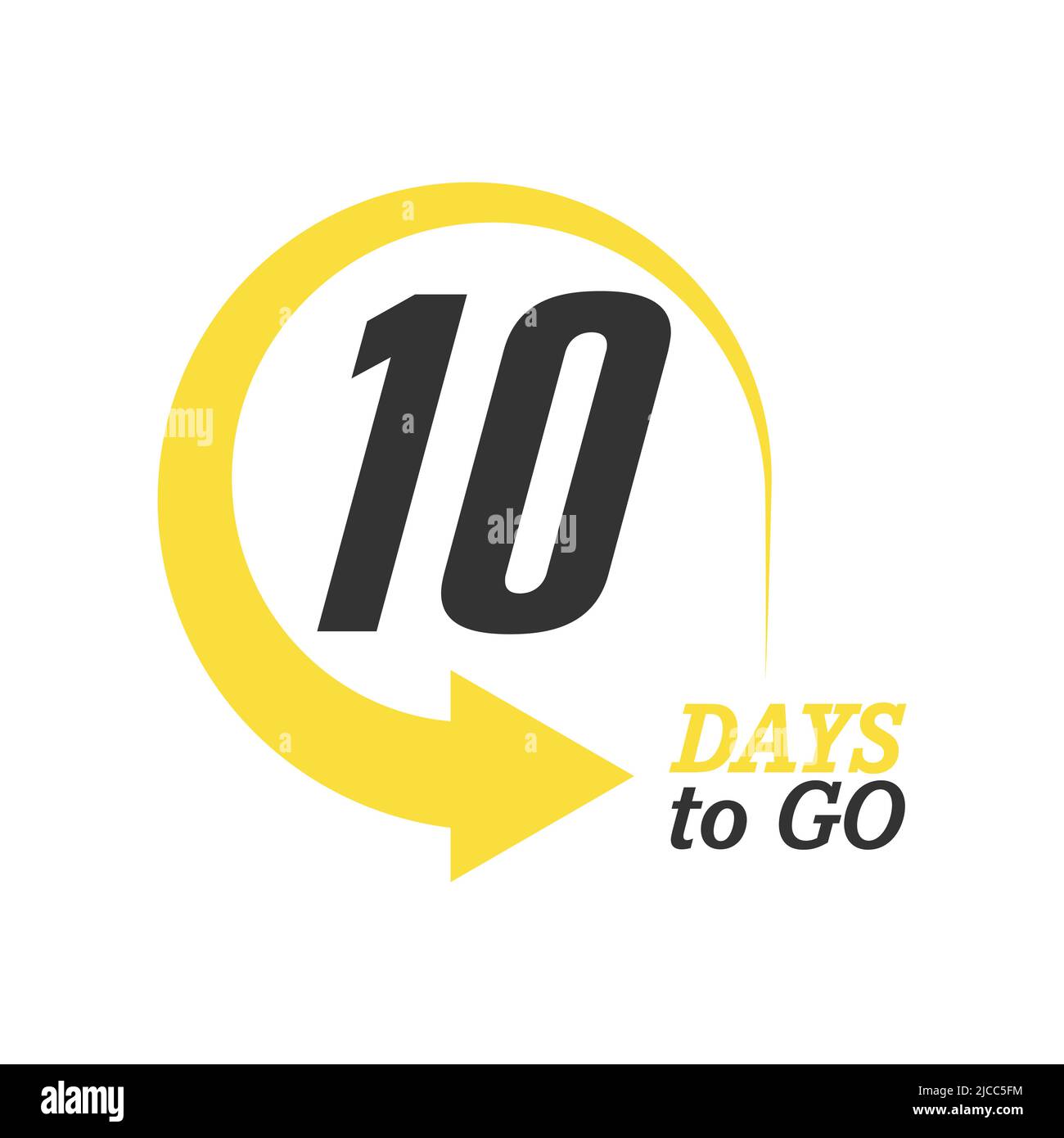 10 days to go. A stylized countdown icon or banner. Vector illustration ...