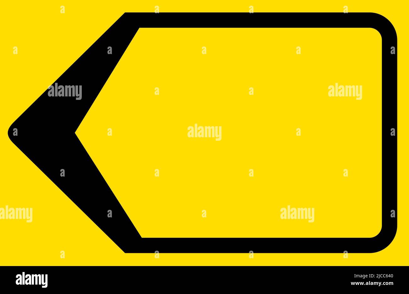 Yellow and black sign for correct direction at deroute at road ...