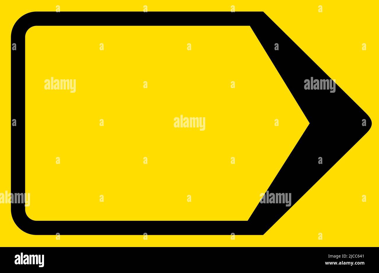 Yellow and black sign for correct direction at deroute at road ...