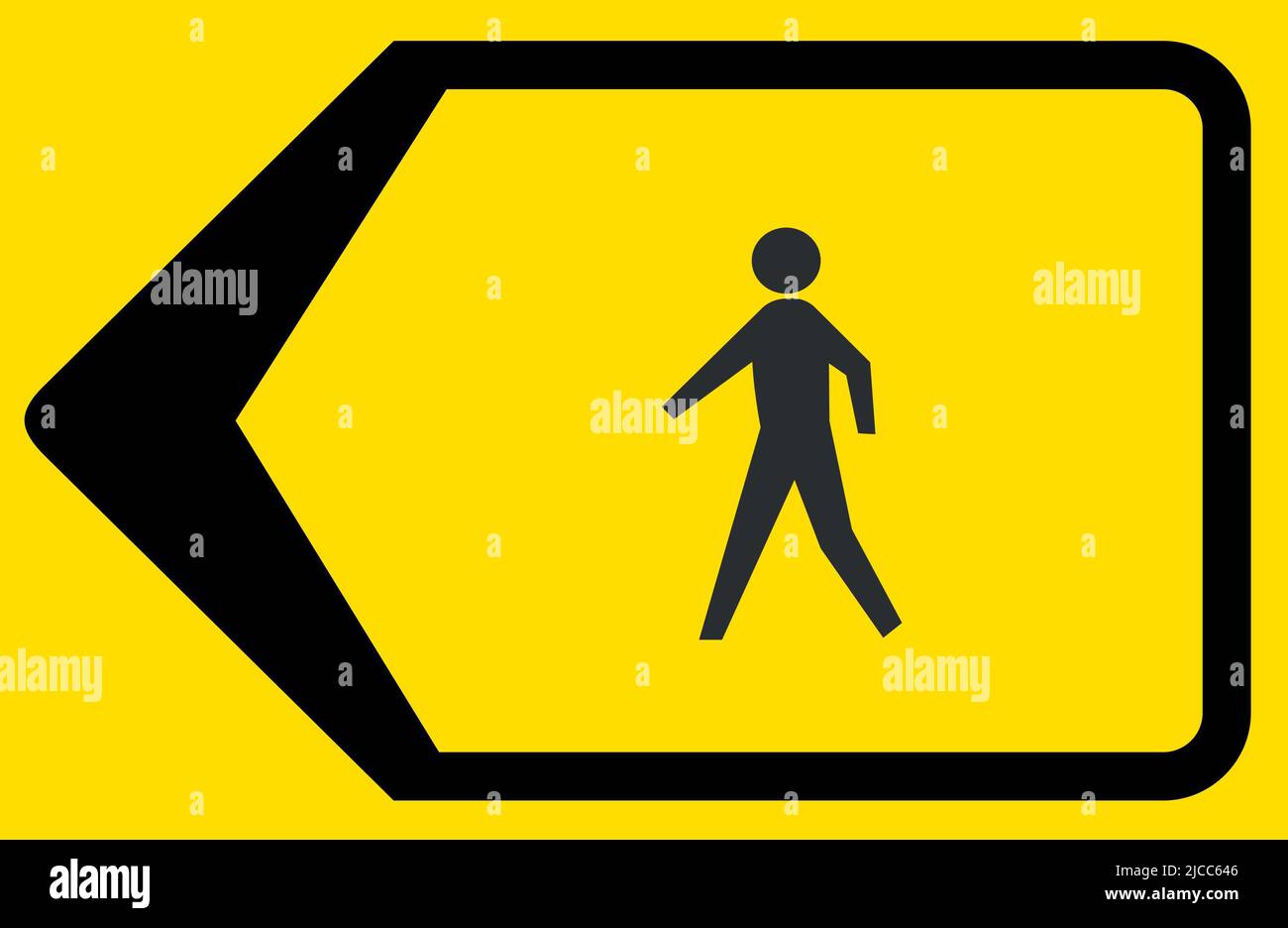 Yellow and black sign for correct direction at deroute at road ...