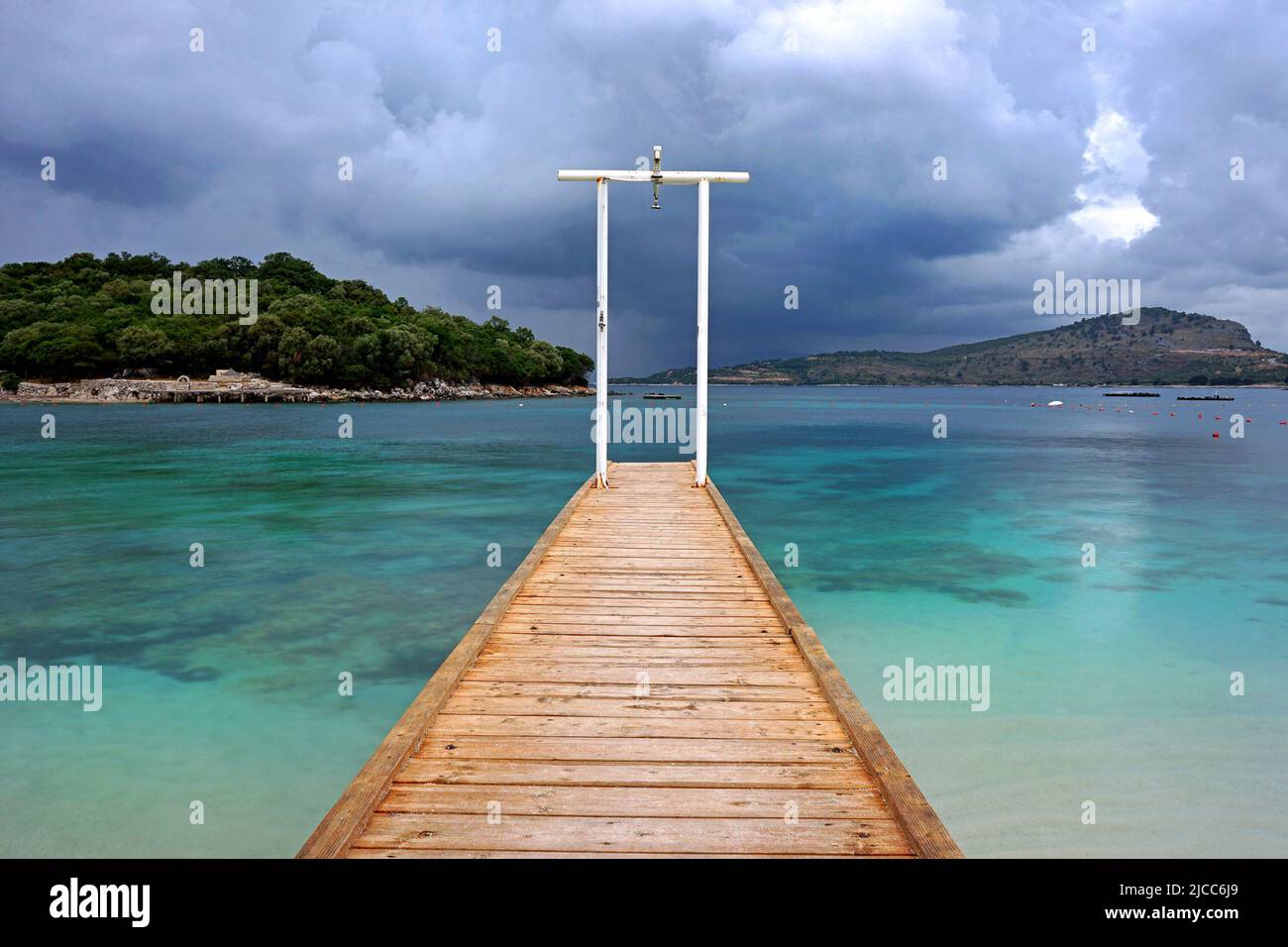 Beautiful Ksamil beach on the Albania Riv Stock Photo - Alamy