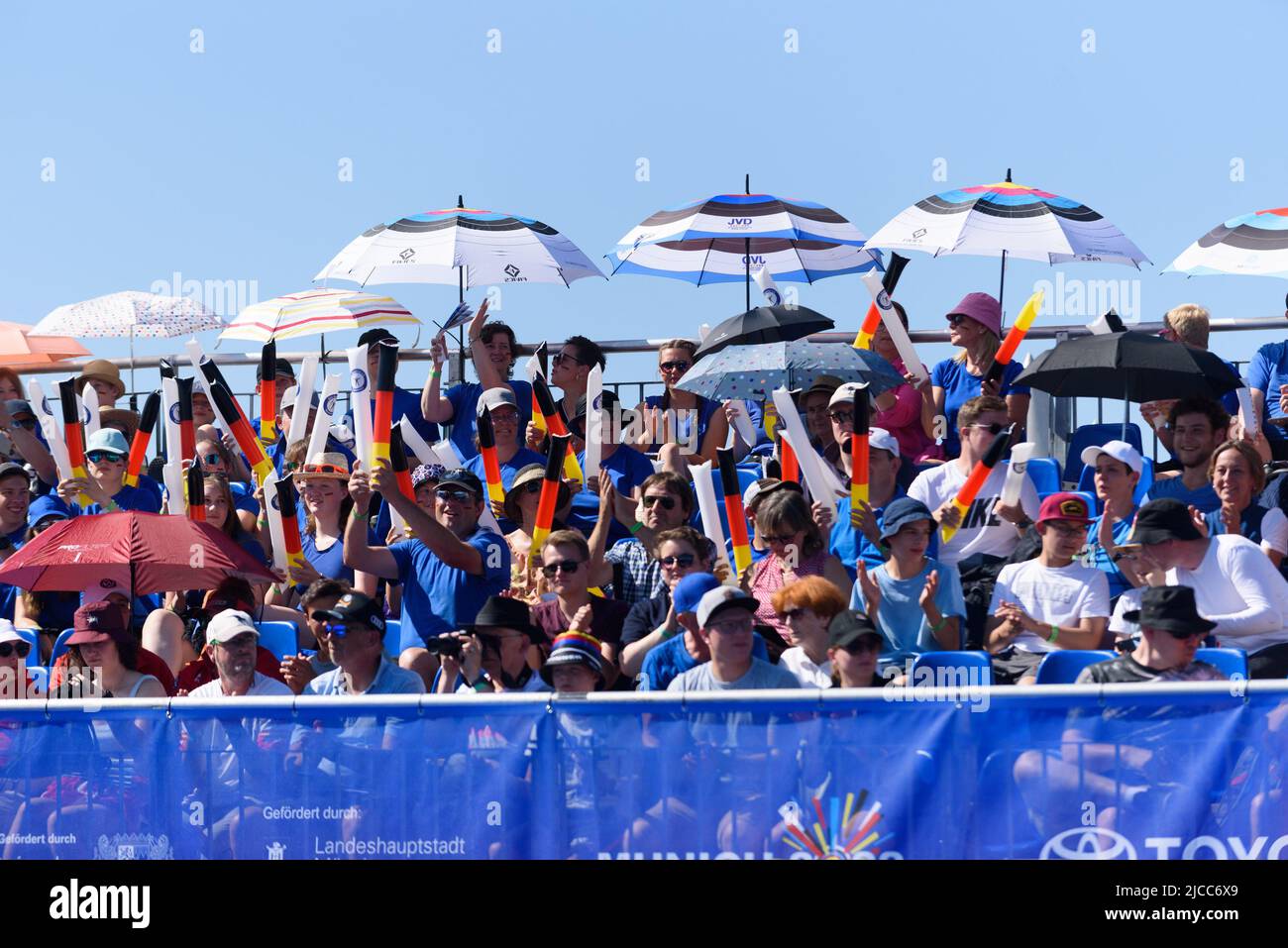Fan in the stand during the European Archery Championships 2022 during ...