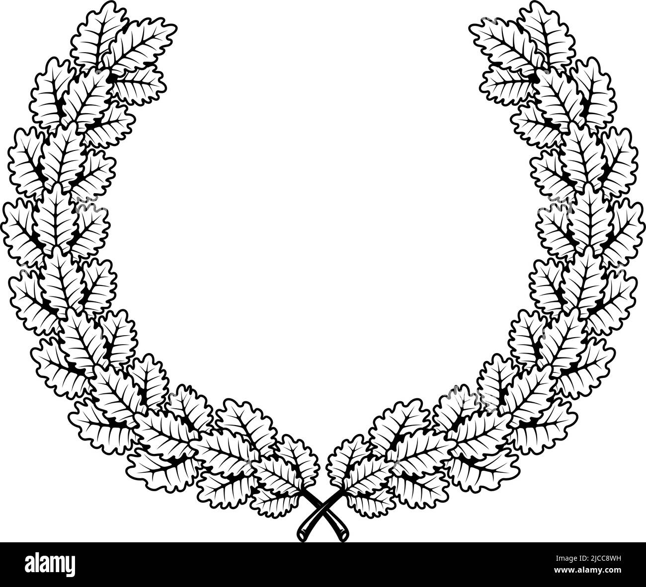 Oak leaf wreath Black and White Stock Photos & Images - Alamy
