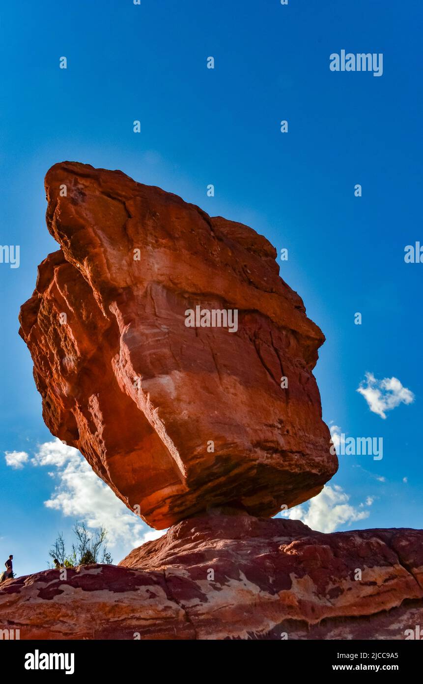 The Balanced Rock, Leaning Rock. The Garden of the Gods, Colorado, USA ...