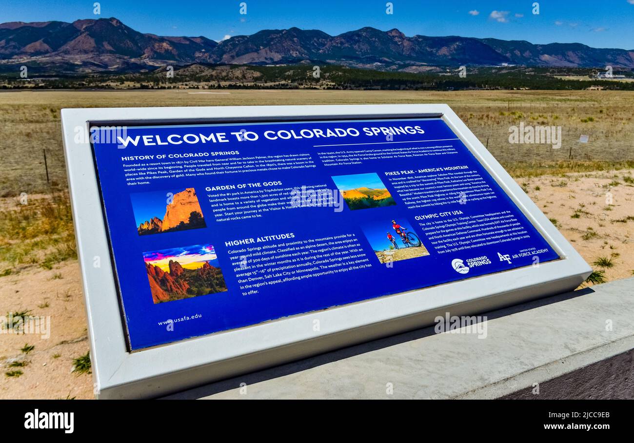 Welcome sign colorado springs colorado hi-res stock photography and ...