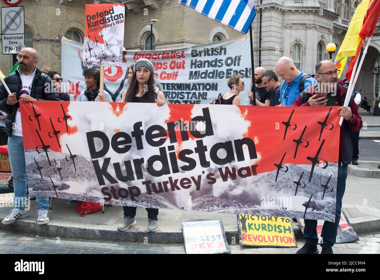 Kurdish activists and union members marched in defense of Kurdistan ...