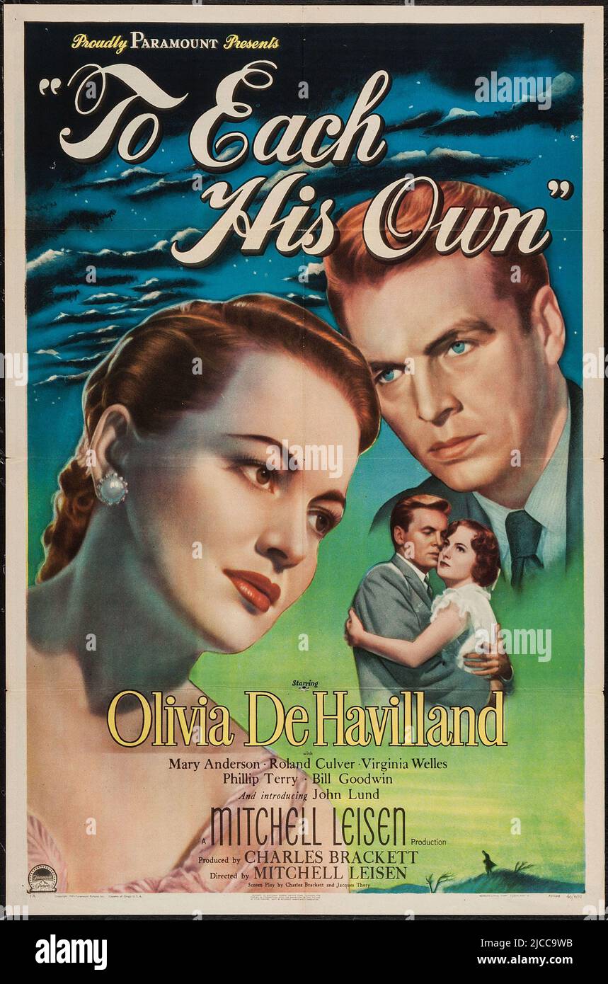 TO EACH HIS OWN (1946), directed by MITCHELL LEISEN. Credit: PARAMOUNT ...