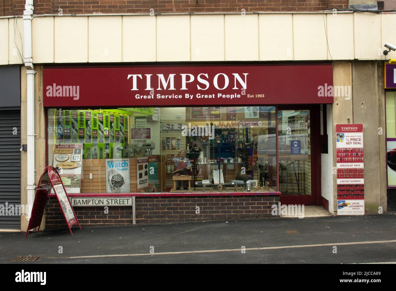 TIVERTON, UK - JUNE 21, 2021 the Tiverton branch of Timpson shop on ...