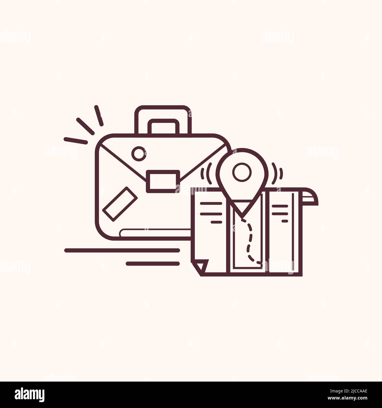 Baggage and map location icons. Vector Illustration Stock Vector Image ...