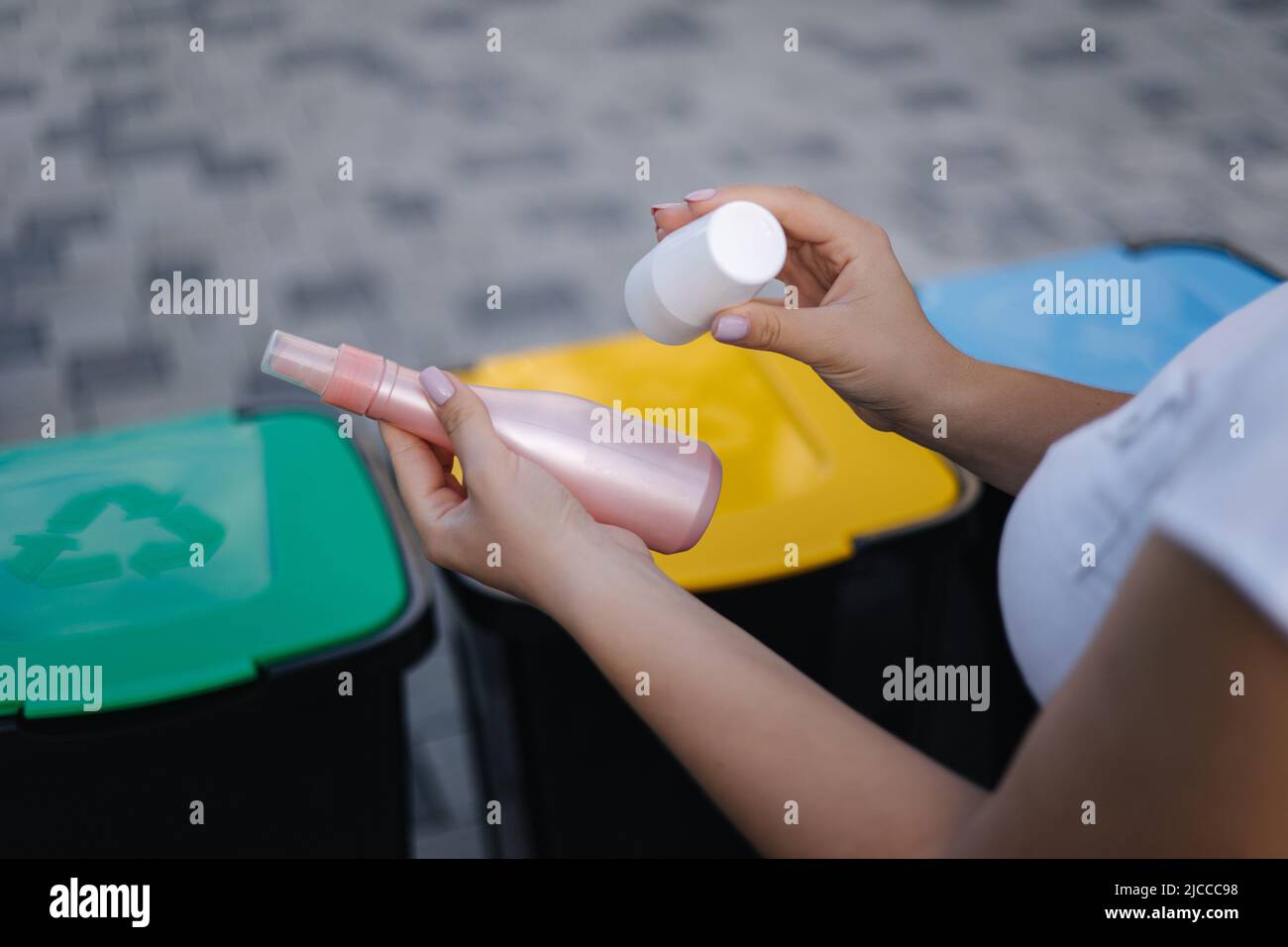 Empty shampoo bottles in the bin hi-res stock photography and images ...