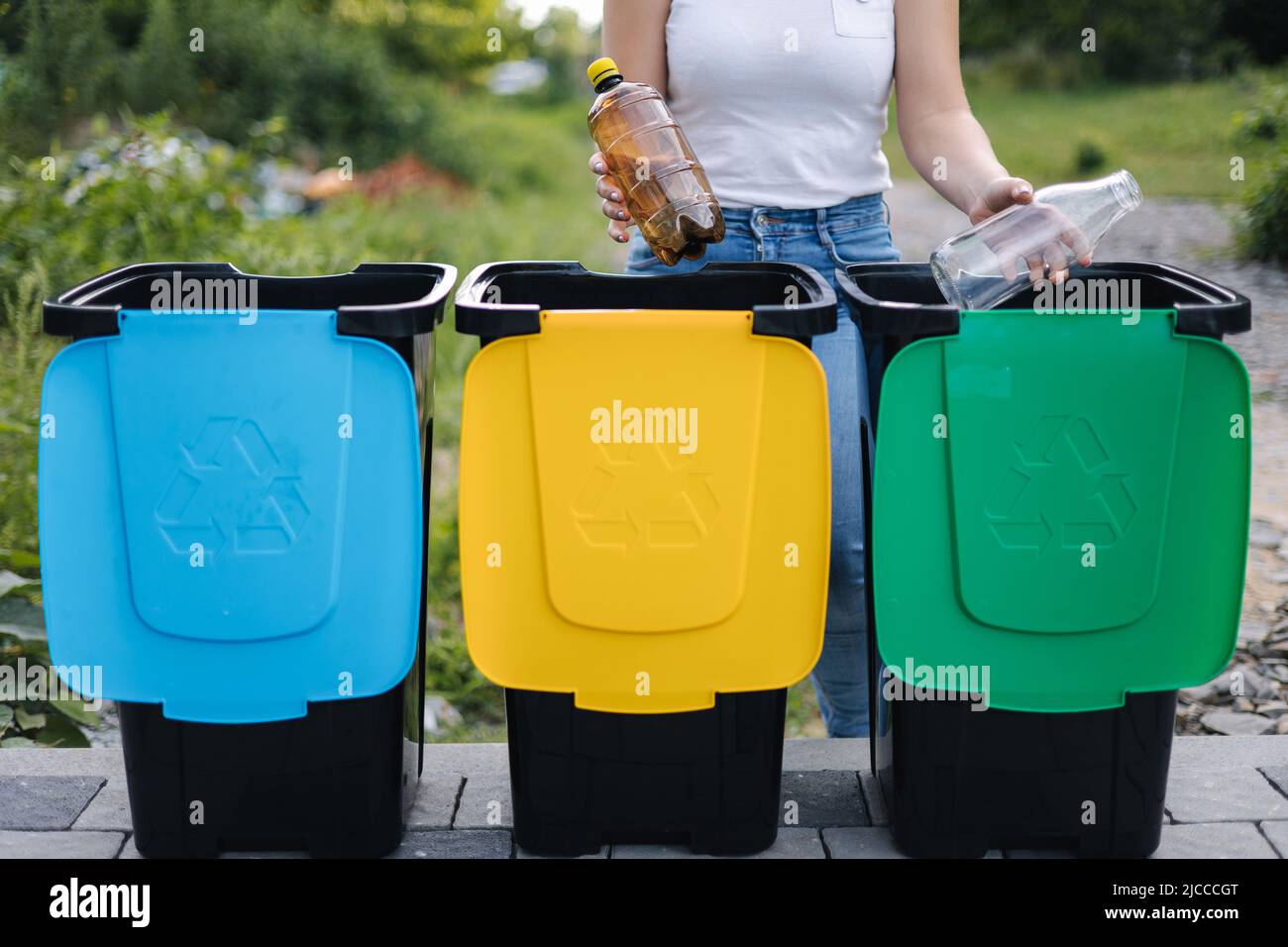 Waste management two recycle bins hi-res stock photography and images ...