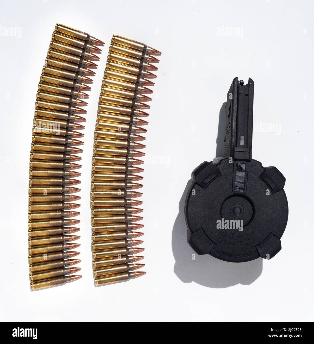 An AR-15 type rifle 60-round magazine and 60 5.56mm bullets in ...