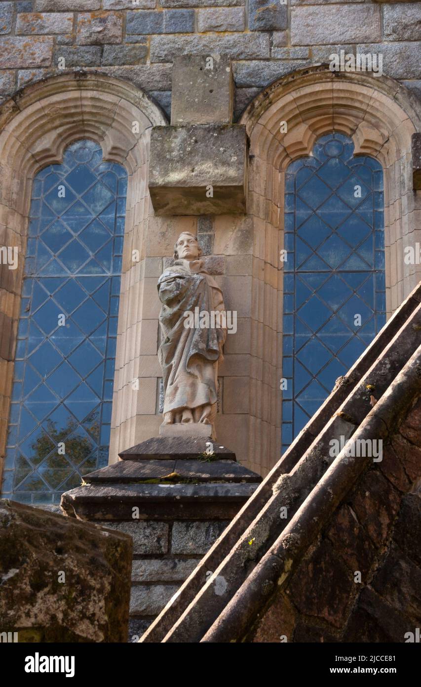 The figure of St Conan at St Conan's Kirk, Loch Awe, Argyll and Bute ...