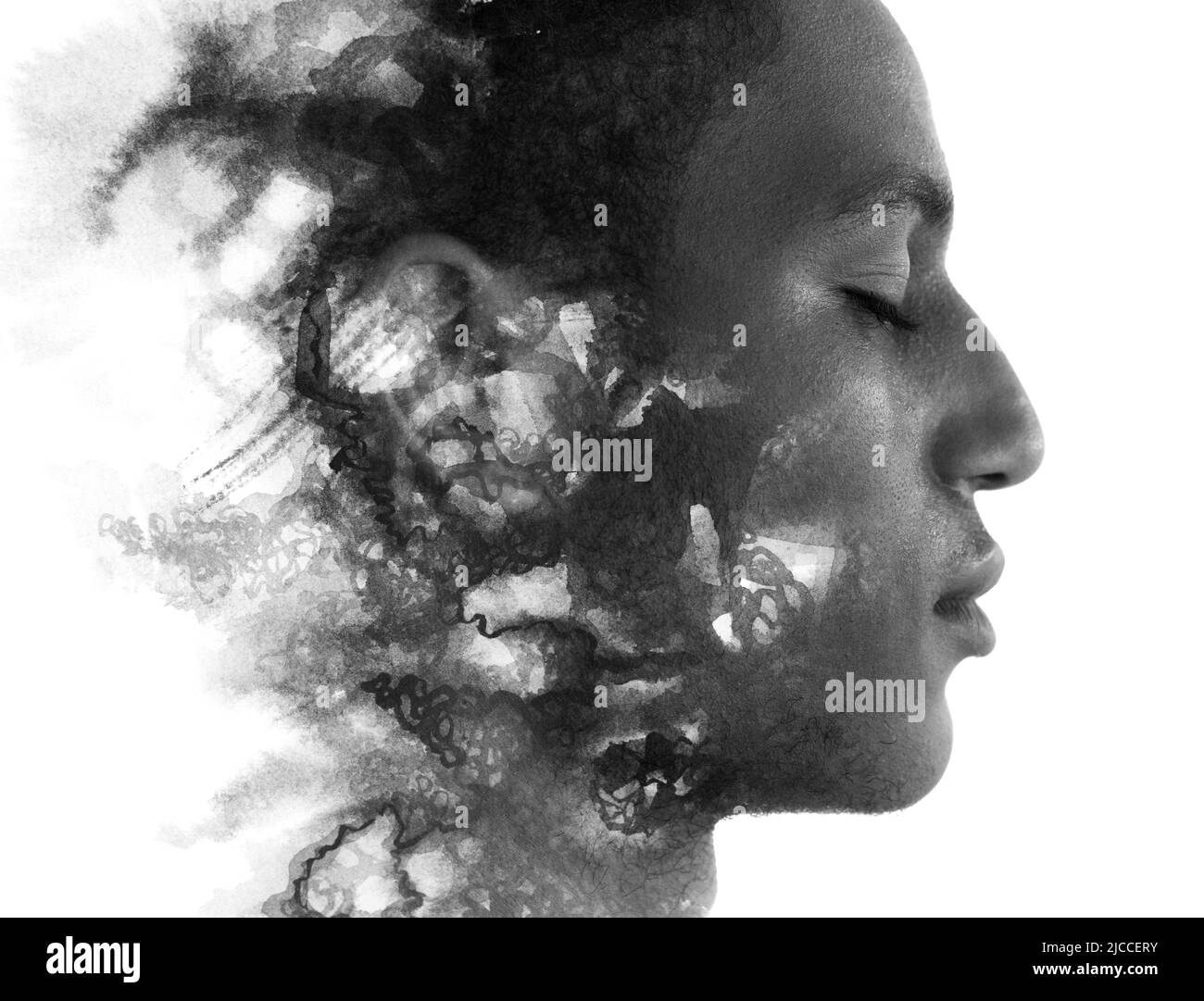 Portrait man face skincare Black and White Stock Photos & Images - Alamy