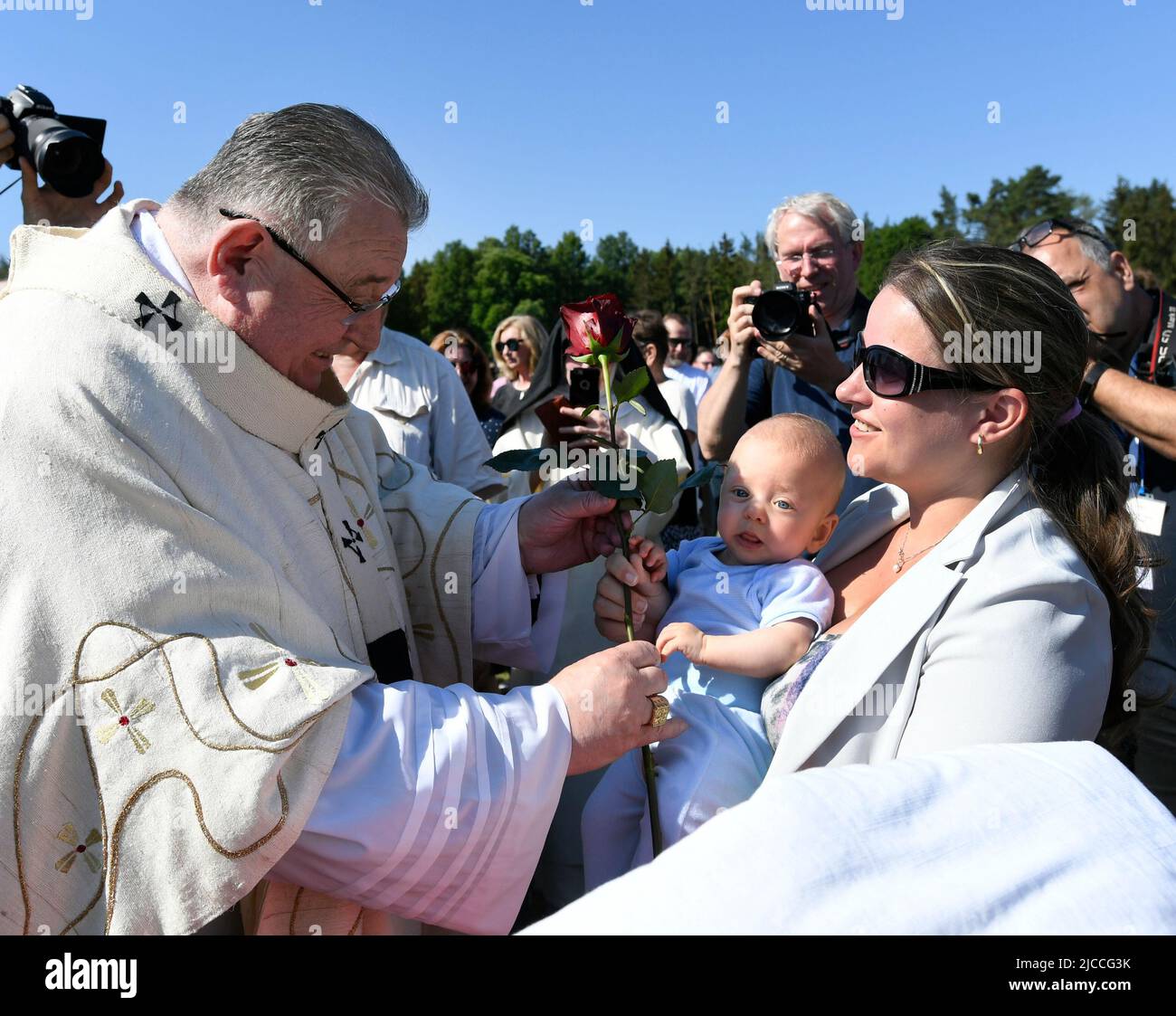 Cardinal Dominik Duka, left, celebrates mass during commemoration of ...