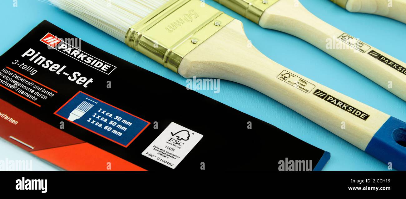 Hamburg, Germany - June 2 2022: Parkside Pinsel-Set FSC Label Stock ...