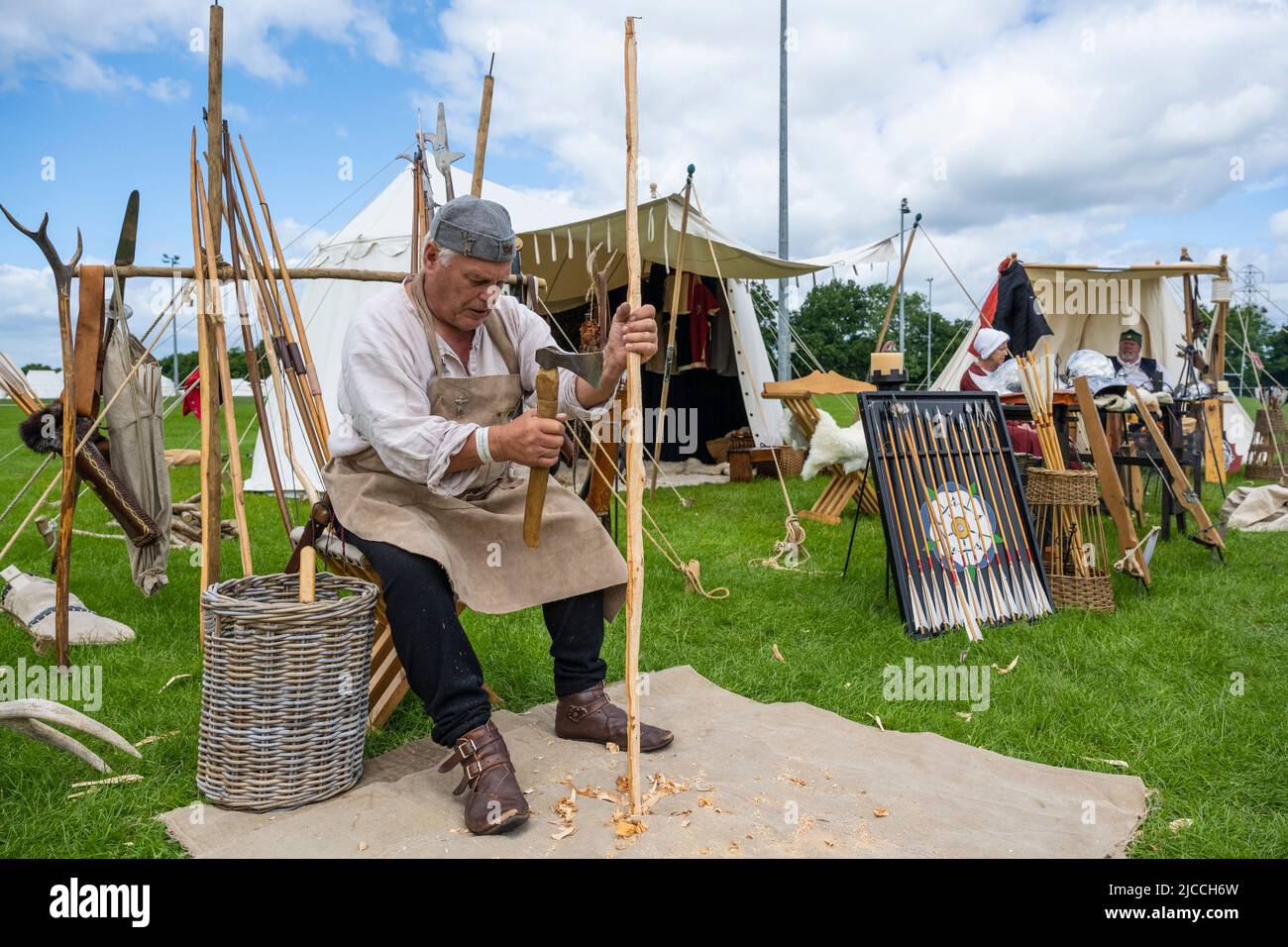 London, UK. 12th June, 2022. Chris Davies, a re-enactor playing a boyer ...
