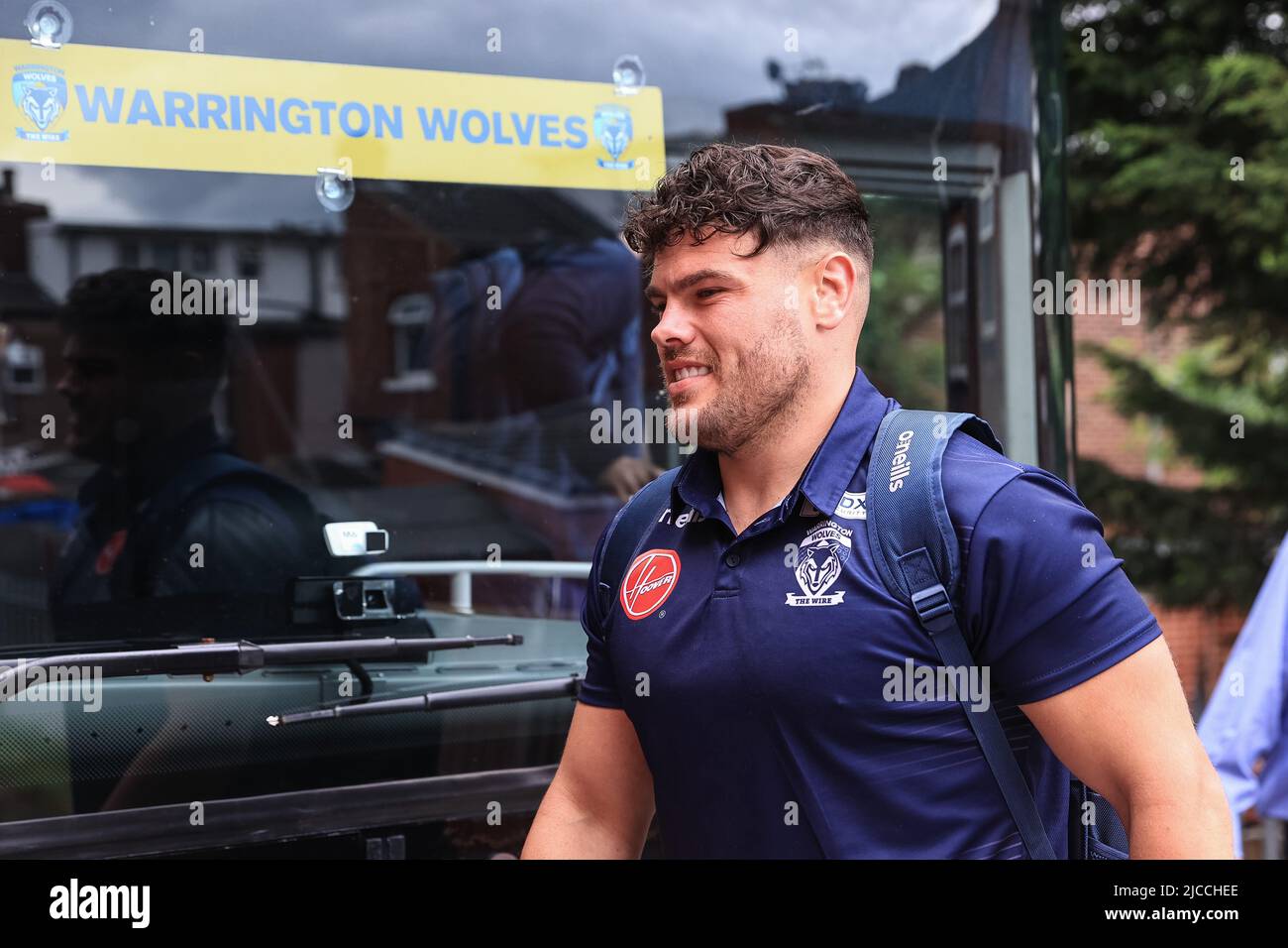 Joe Philbin #8 of Warrington Wolves arrives at the The Be Well Support ...