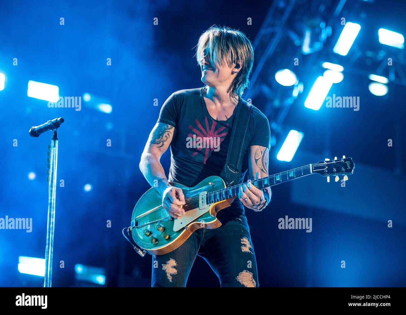 Keith Urban performs during day 1 of CMA Fest 2022 at Nissan Stadium on ...