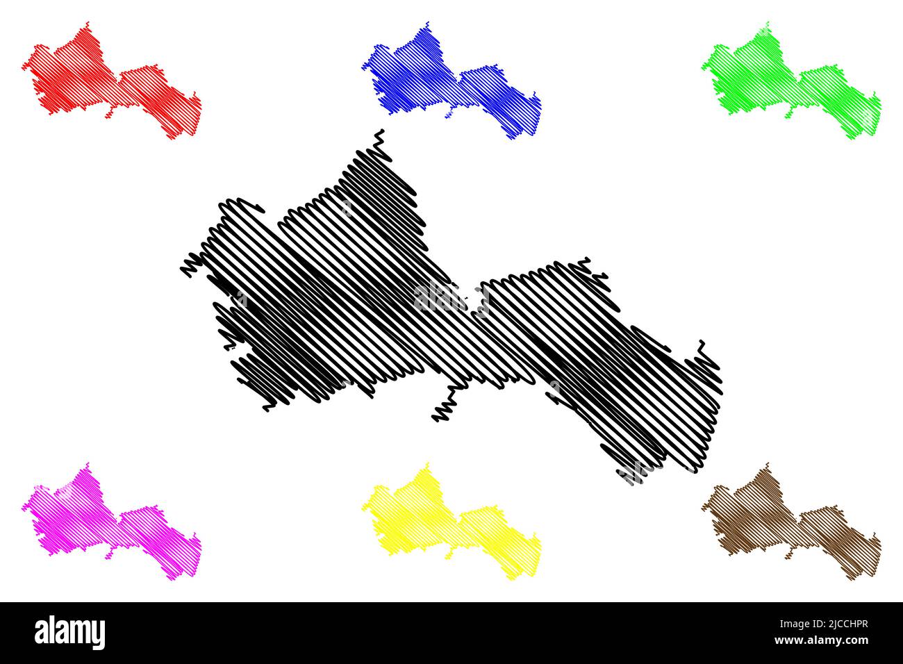 Favignana island (Aegadian Islands, Italian Republic, Italy) map vector ...