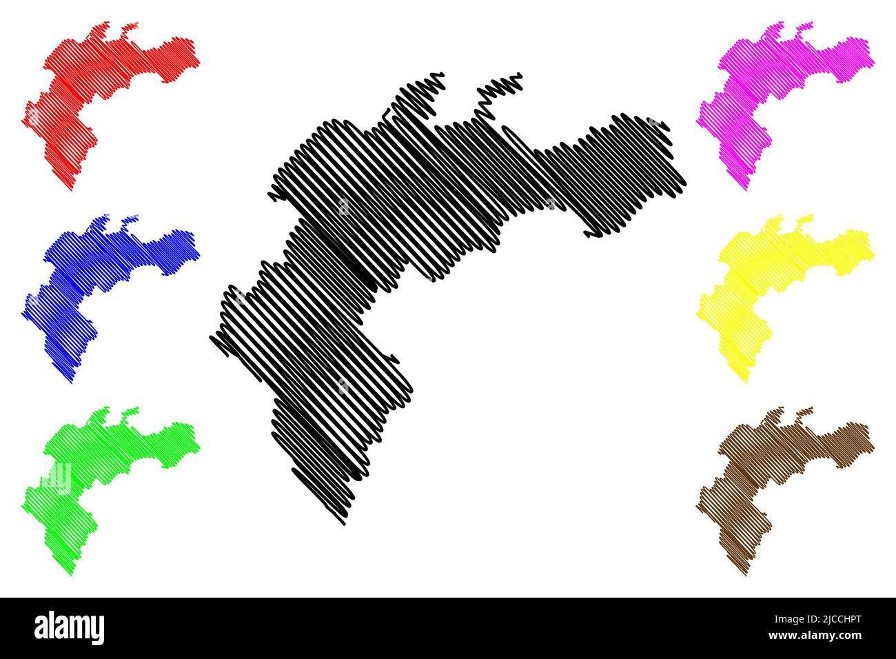 Faro island (Kingdom of Sweden) map vector illustration, scribble ...