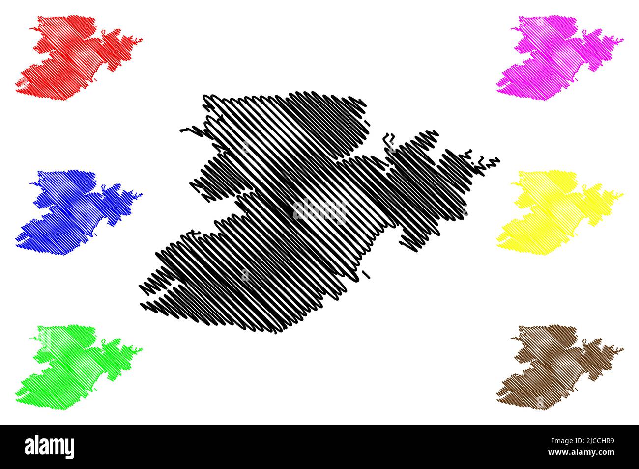 Fjellvaersoya island (Kingdom of Norway) map vector illustration ...