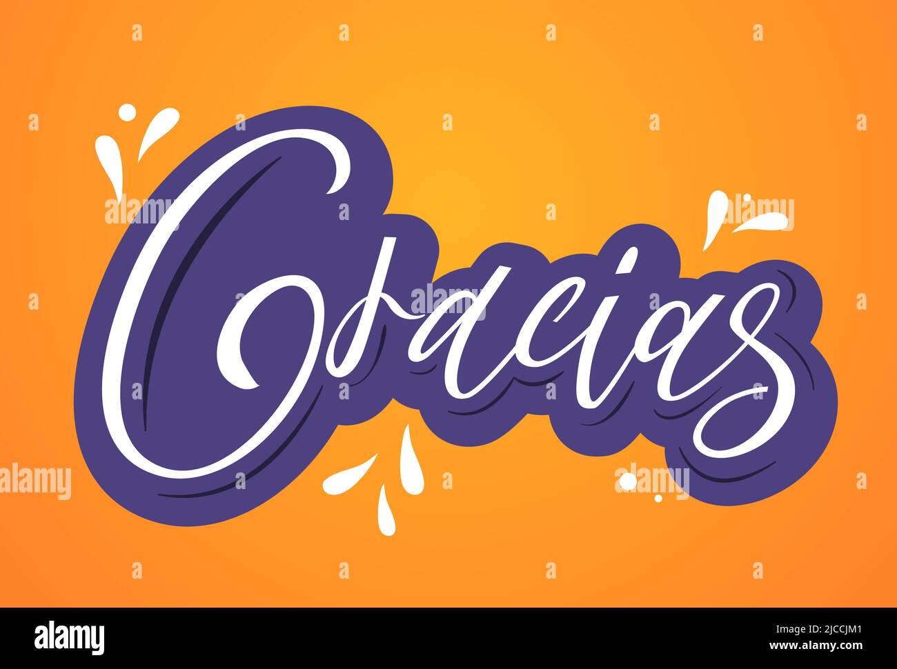 Gracias calligraphy spanish text. Lettering postcard design in script ...