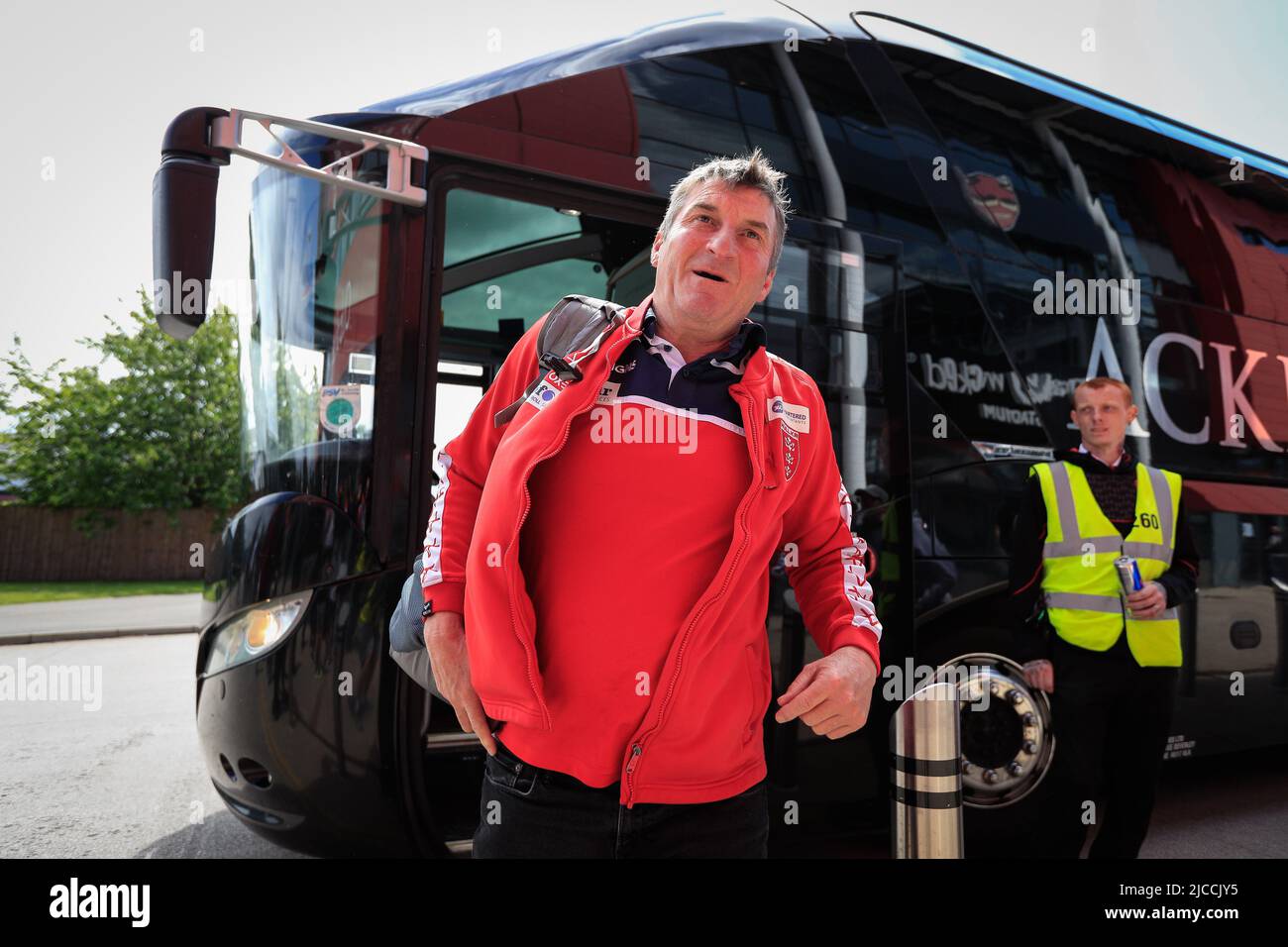 Tony Smith Head Coach of Hull KR arrives at The Totally Wicked Stadium ...