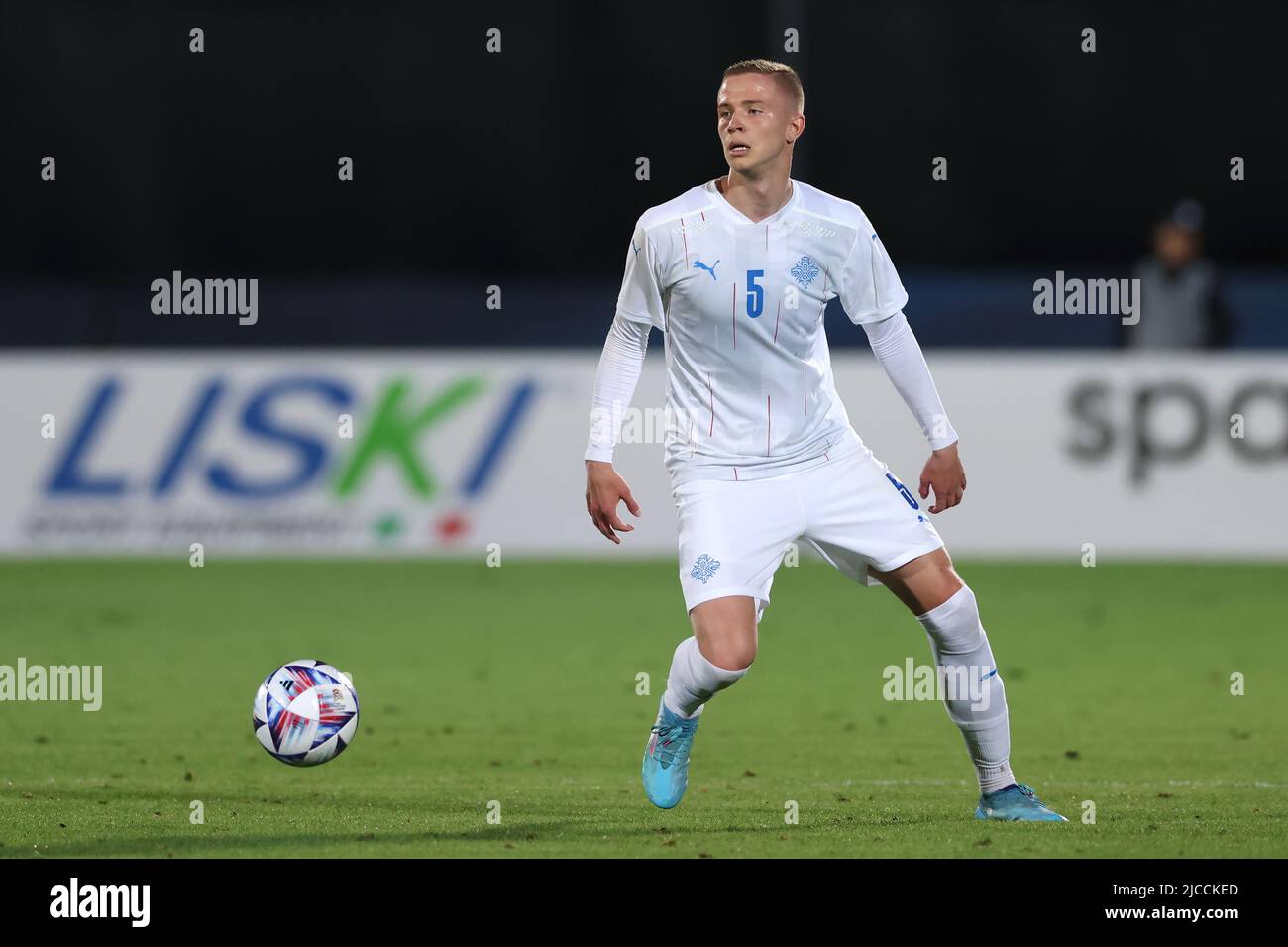 Serravalle, Italy, 9th June 2022. Brynjar Ingi Bjarnason of Iceland ...