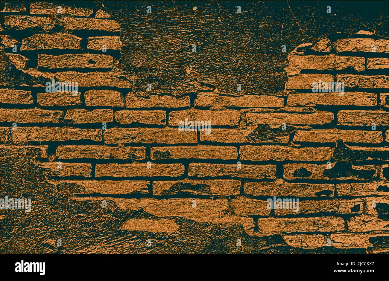 Distressed overlay texture of red old brick wall, grunge background ...