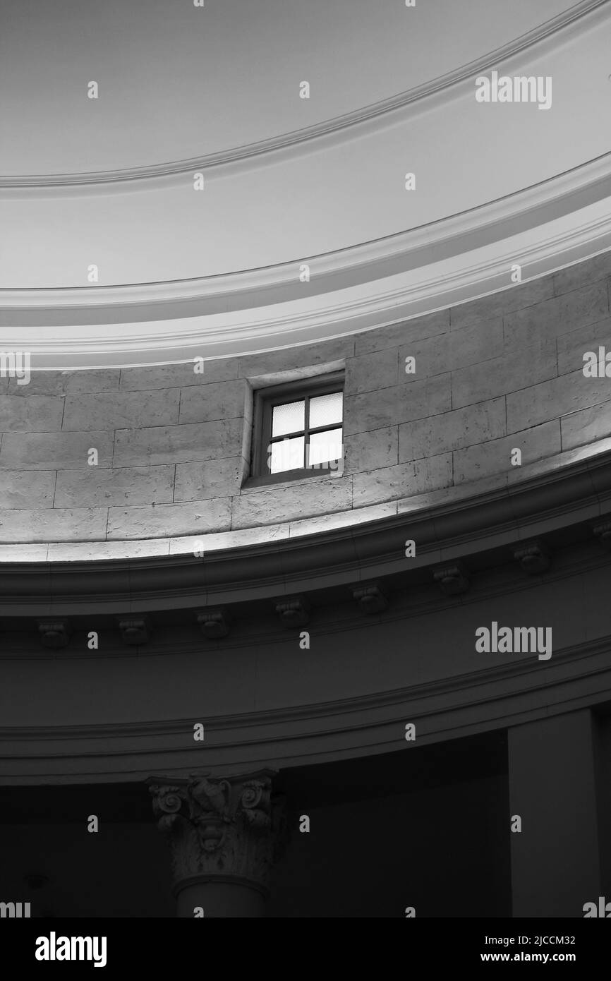 A fresh view of a sweeping lines of a classic Greek style dome and ...