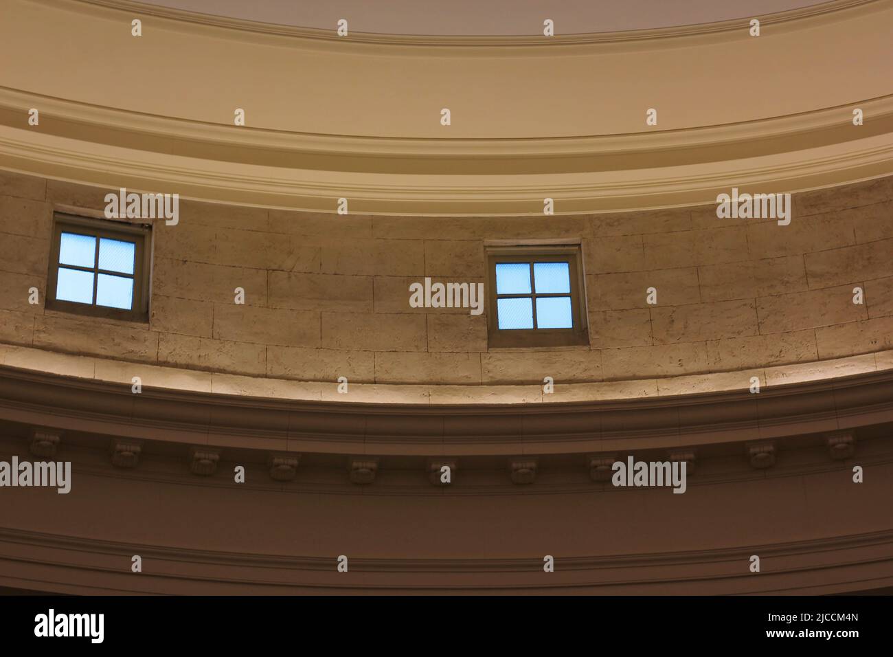 A fresh view of a sweeping lines of a classic Greek style dome and ...