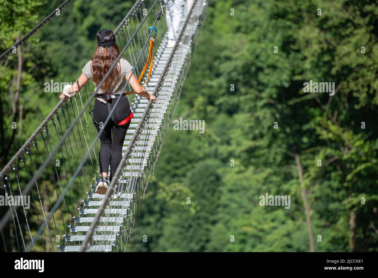 Dossena Italy 11 June 2022: Walk on the longest Tibetan bridge in ...
